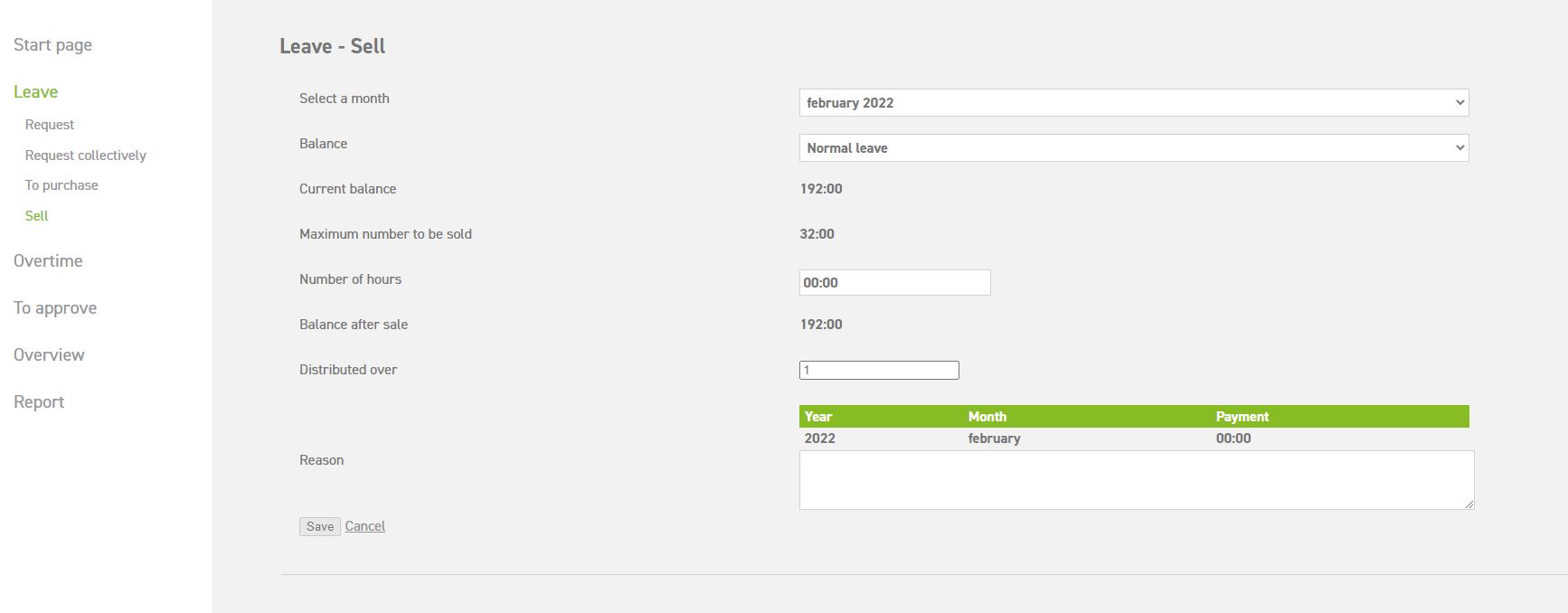 Sell leave request – Leavedays Support