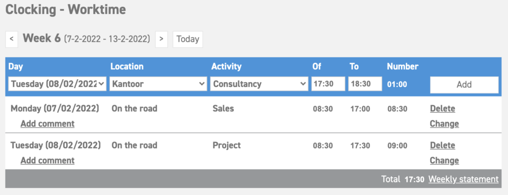 Register Worktime – Leavedays Support