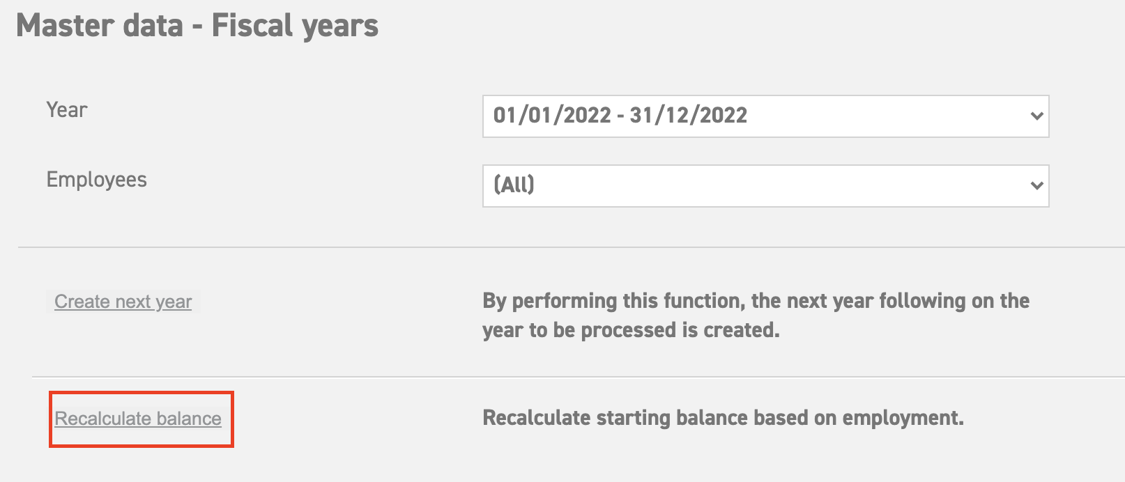Recalculate balance – Leavedays Support