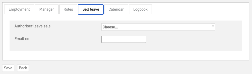 Module: Sell leave setup – Leavedays Support