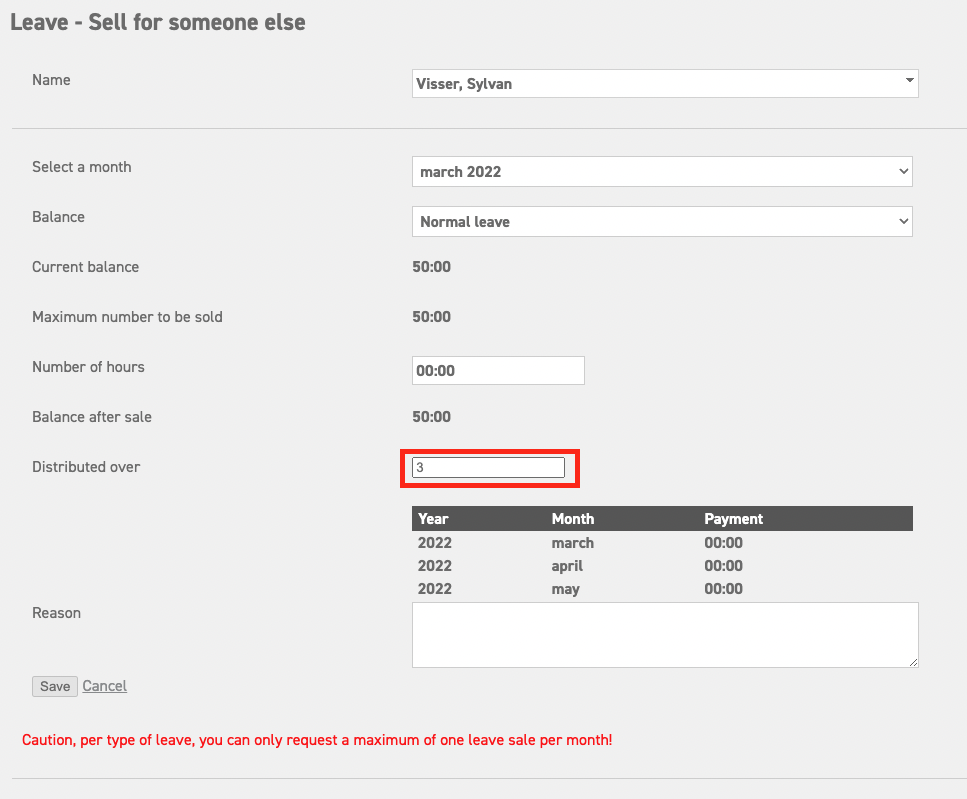 Sell leave request for someone else – Leavedays Support